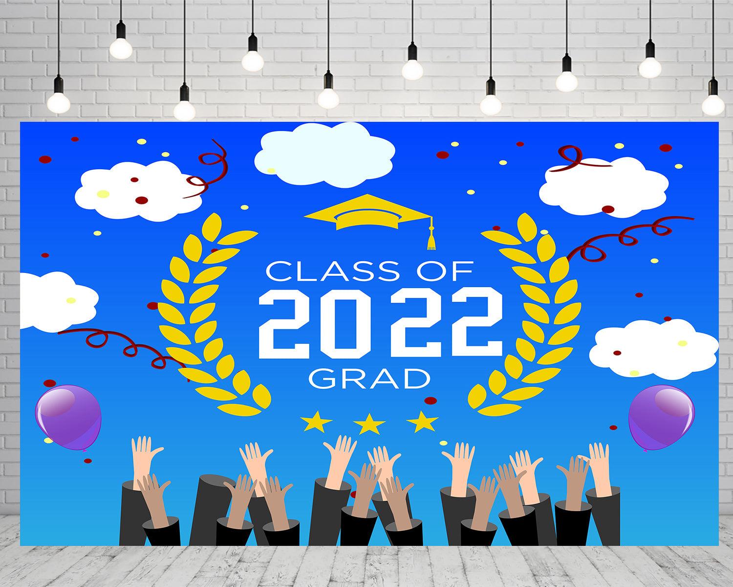Blue Sky and White Clouds Graduation Party Backdrop for Photography Gr ...